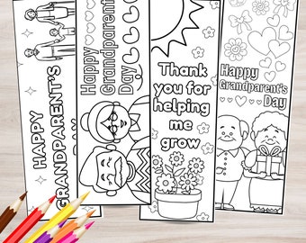Grandmother Bookmarks Grandparents Day Bookmarks Printable Grandparent ...
