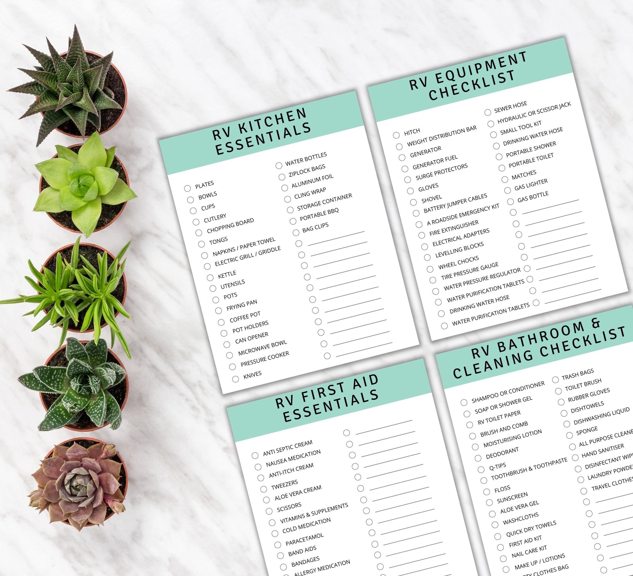 Printable RV Packing List RV Checklist Campervan Packing List Printable ...