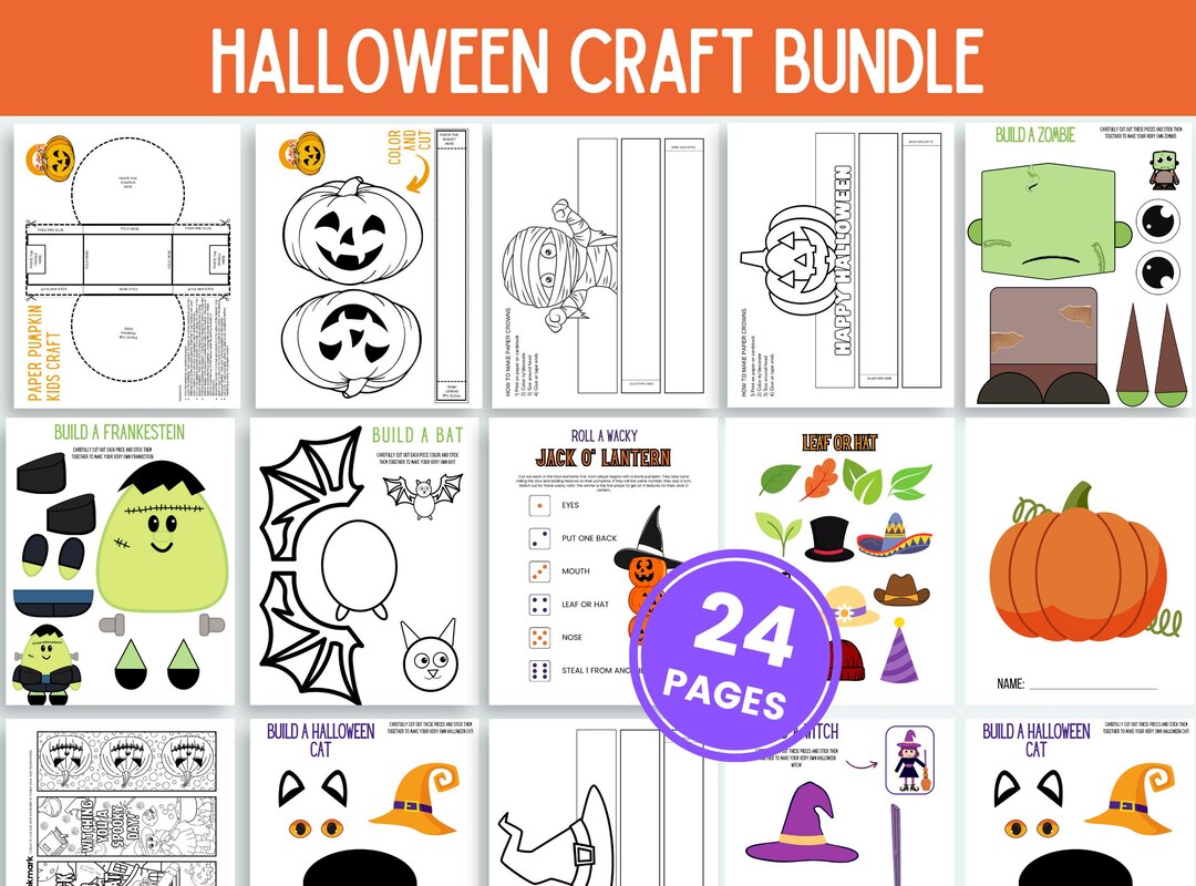 Halloween Craft Bundle Printable Halloween Activity Sheets Printable ...