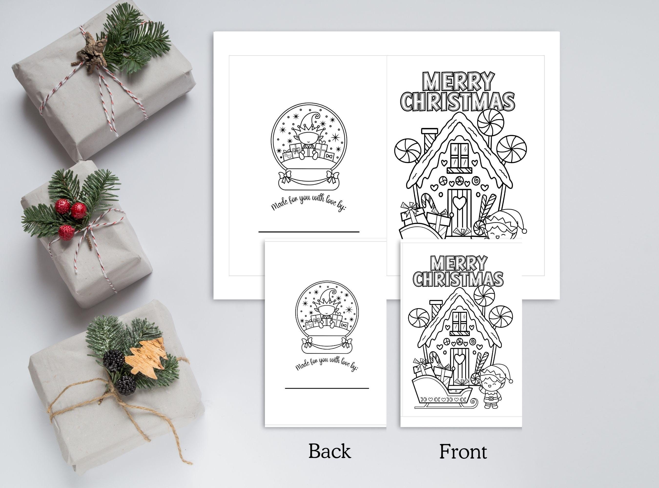 Christmas Coloring Cards for Kids Printable Christmas Cards Christmas ...