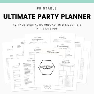 Printable Event Planner Party Planner Birthday Planner Event Checklist ...