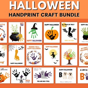 Halloween Handprint Craft Bundle Printable Halloween Handprint Art ...
