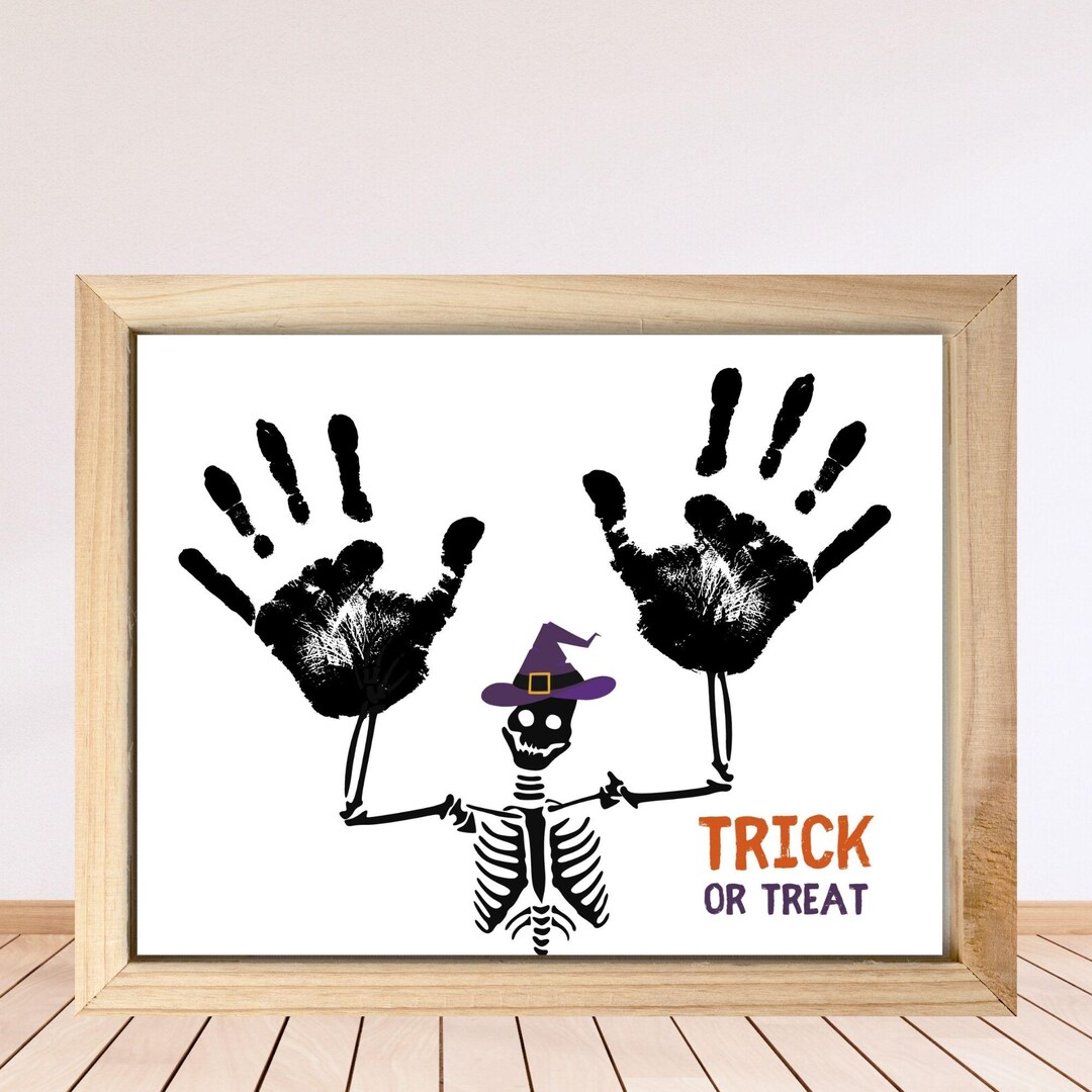 Skeleton Halloween Handprint Craft Activity Printable Halloween ...
