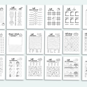 Fall Activity Bundle Printable Fall Kids Activities Autumn Activities ...