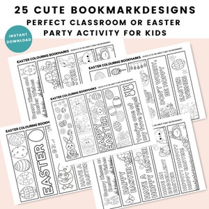 Easter Coloring Bookmarks Printable Easter Bookmarks for Kids Easter ...