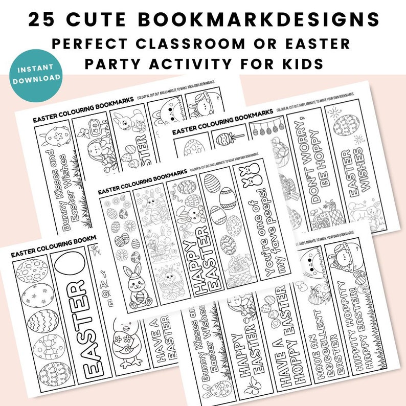 Easter Coloring Bookmarks Printable Easter Bookmarks for Kids Easter ...