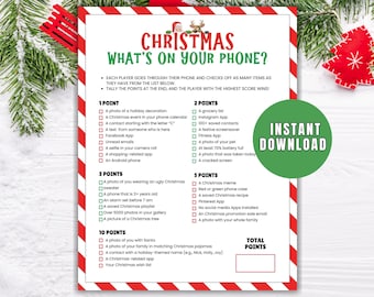 Christmas What's on Your Phone Game | Printable Christmas Phone Game ...