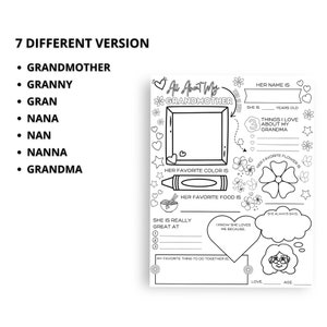 All About My Grandma Bundle Grandparent's Day Activity Printable All ...