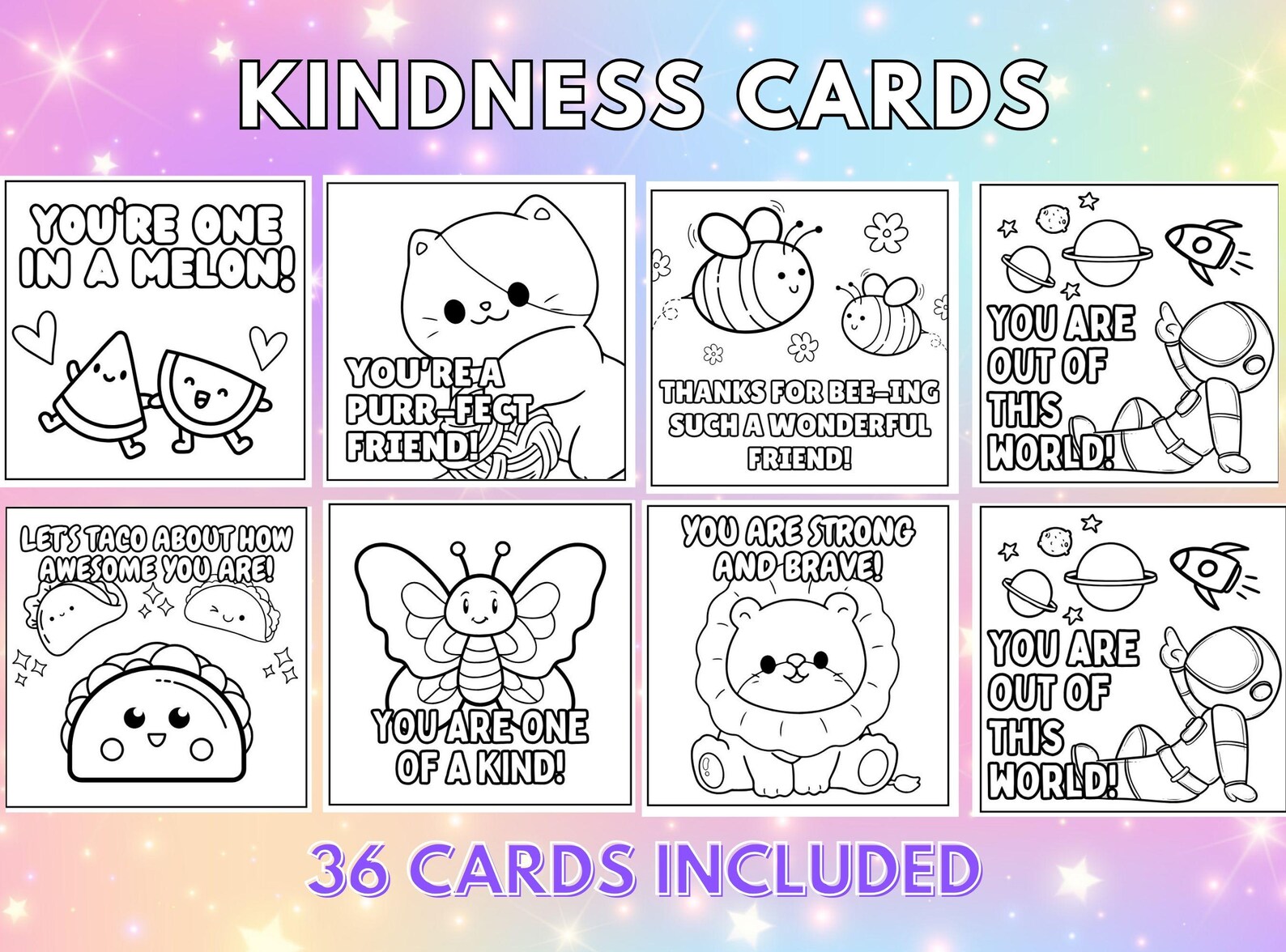 Kindness Cards for Kids Printable Compliment Cards Positivity Cards ...