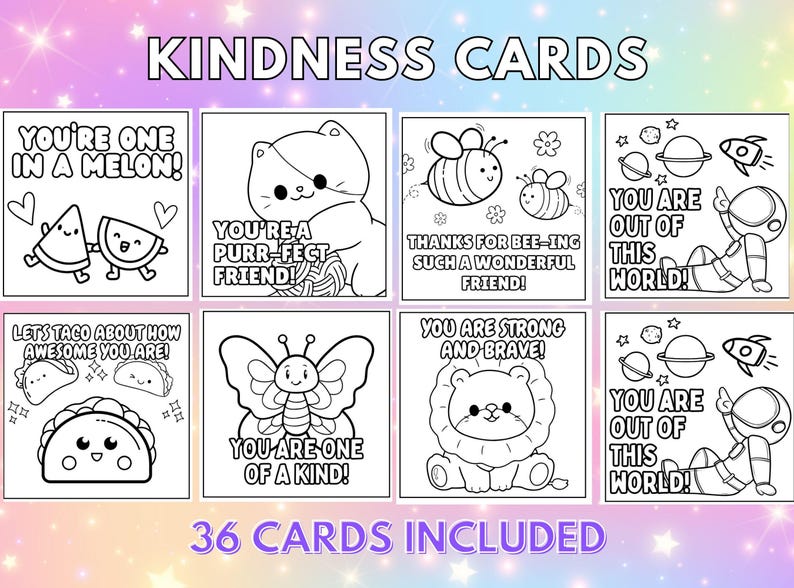 Kindness Cards for Kids Printable Compliment Cards Positivity Cards ...