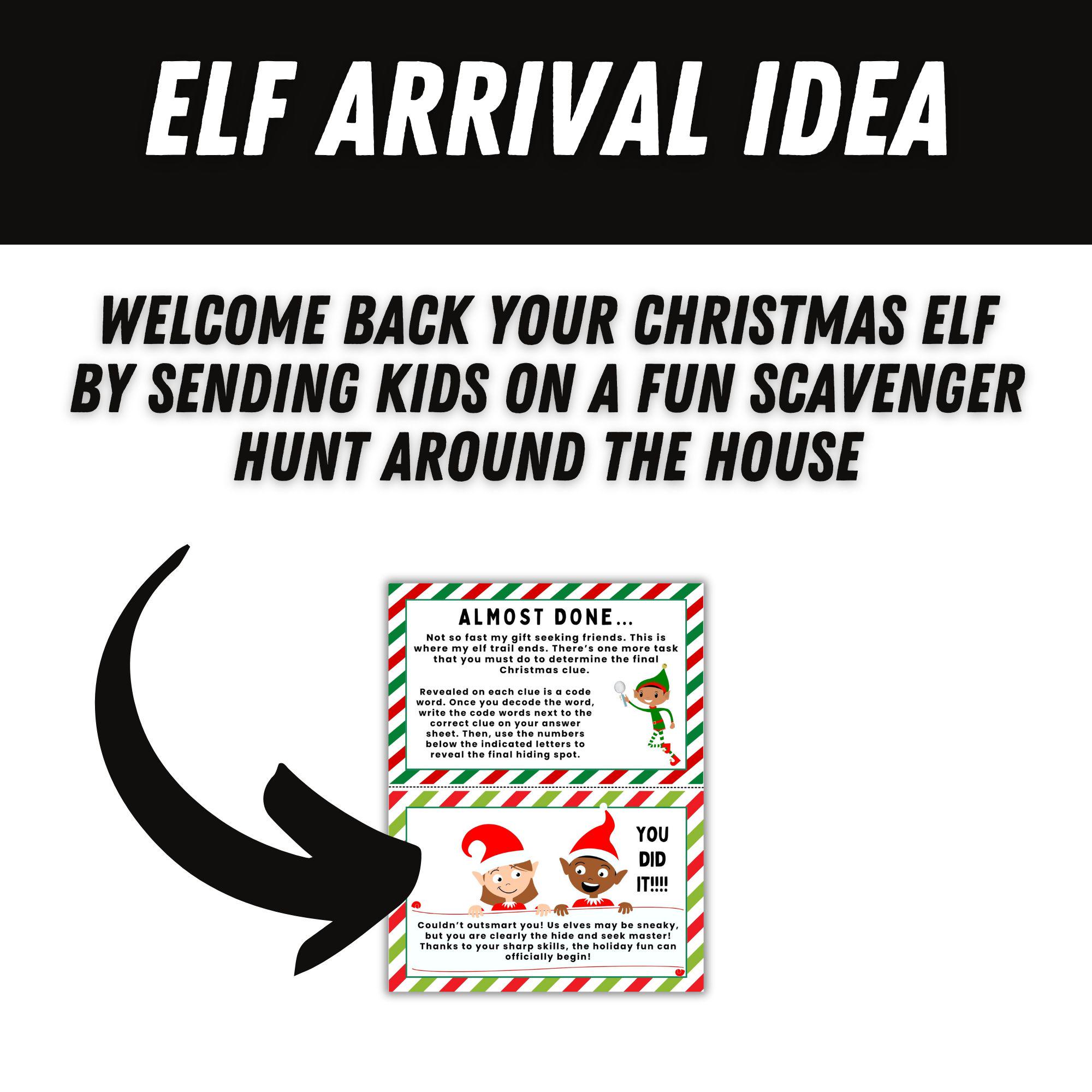 Elf Arrival Scavenger Hunt Printable Christmas Elf Scavenger Hunt for ...