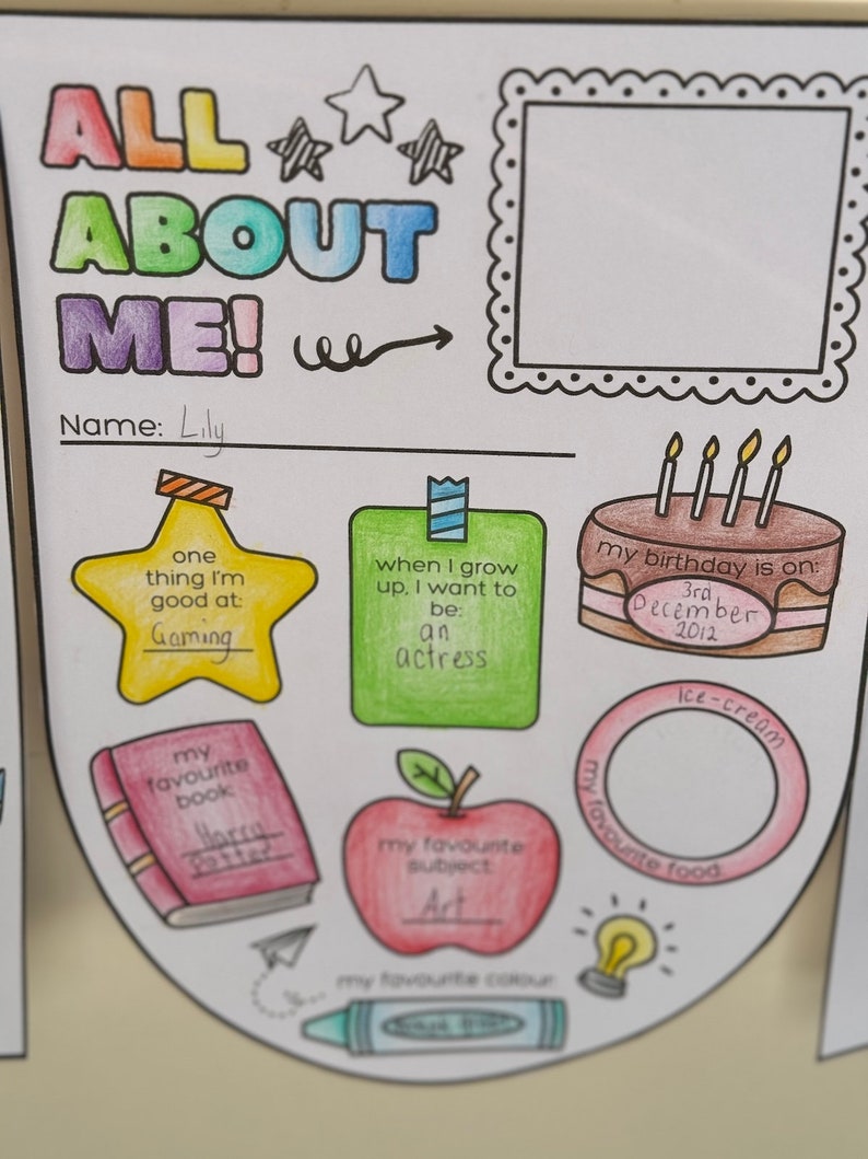 All About Me Banner First Day of School Printable Back to School ...