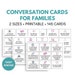 Family Question Cards, Family Conversation Cards, Conversation Starters ...