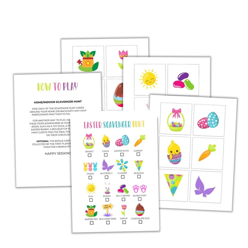 Easter Scavenger Hunt Printable Easter Indoor Scavenger Hunt Game ...