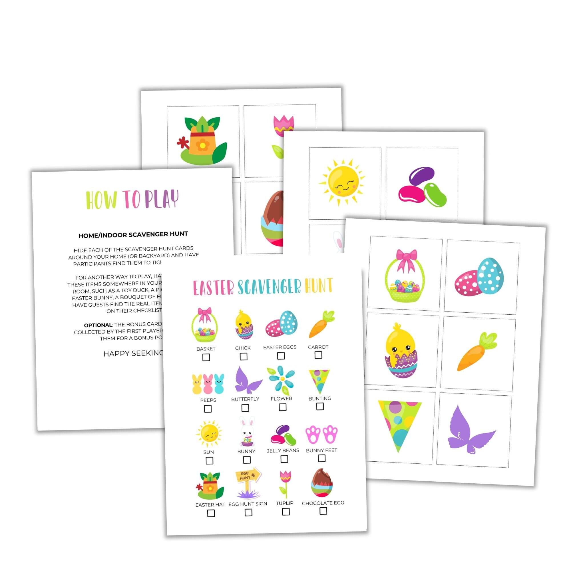 Easter Scavenger Hunt Printable Easter Indoor Scavenger Hunt Game ...