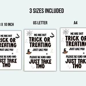 Printable Halloween Candy Sign Halloween Trick or Treat Sign Take A ...