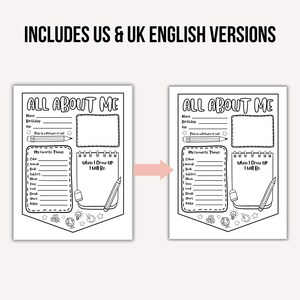 All About Me Banner First Day of School Printable Back to School ...