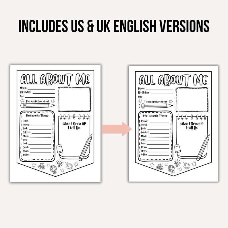 All About Me Banner First Day of School Printable Back to School ...