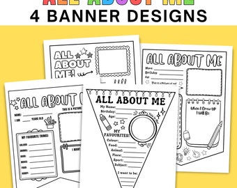 All About Me Banner: First Day of School Activity (printable) - Etsy