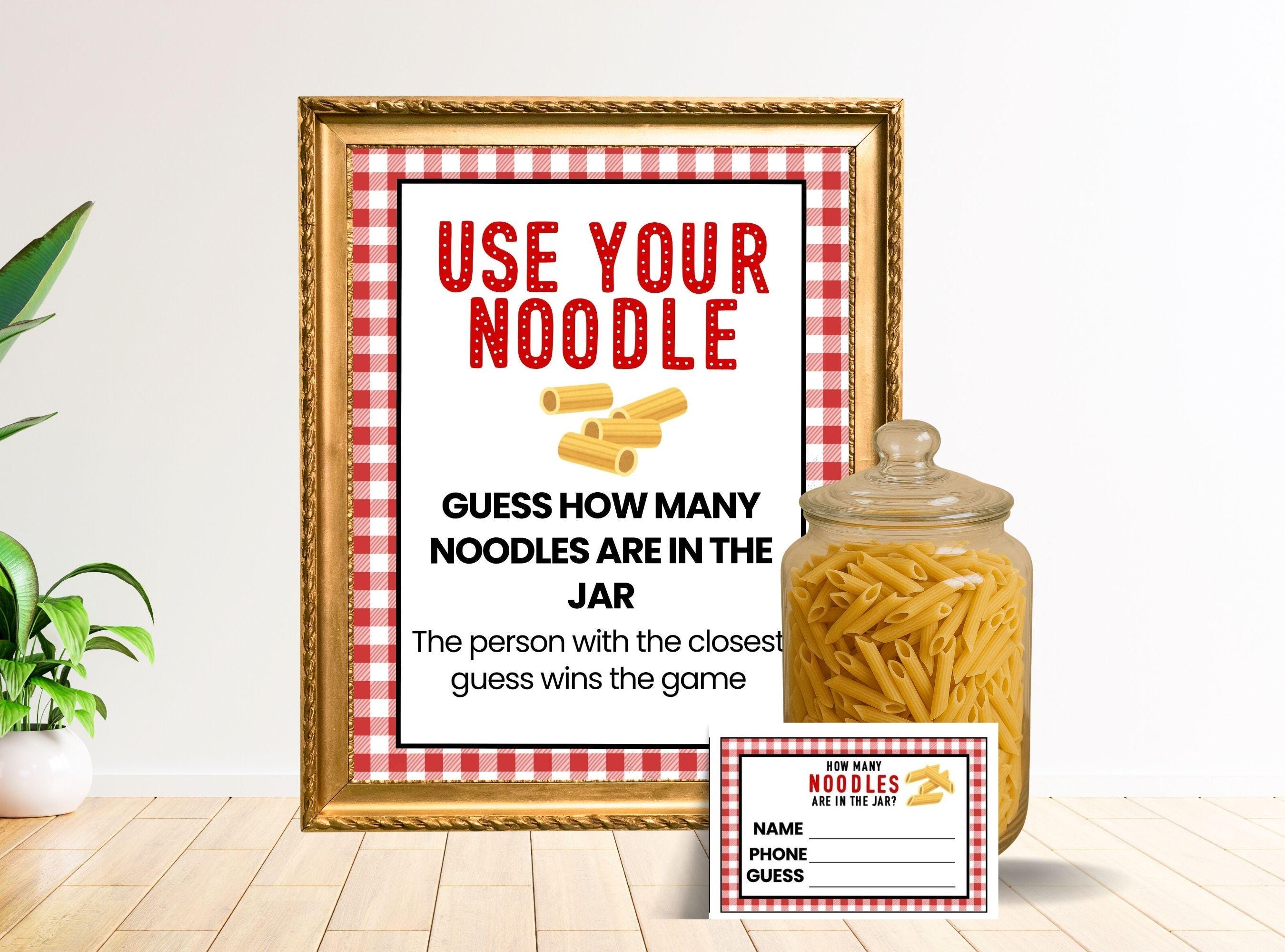 Use Your Noodle Guessing Game Pasta Guessing Game Printable Party Game ...