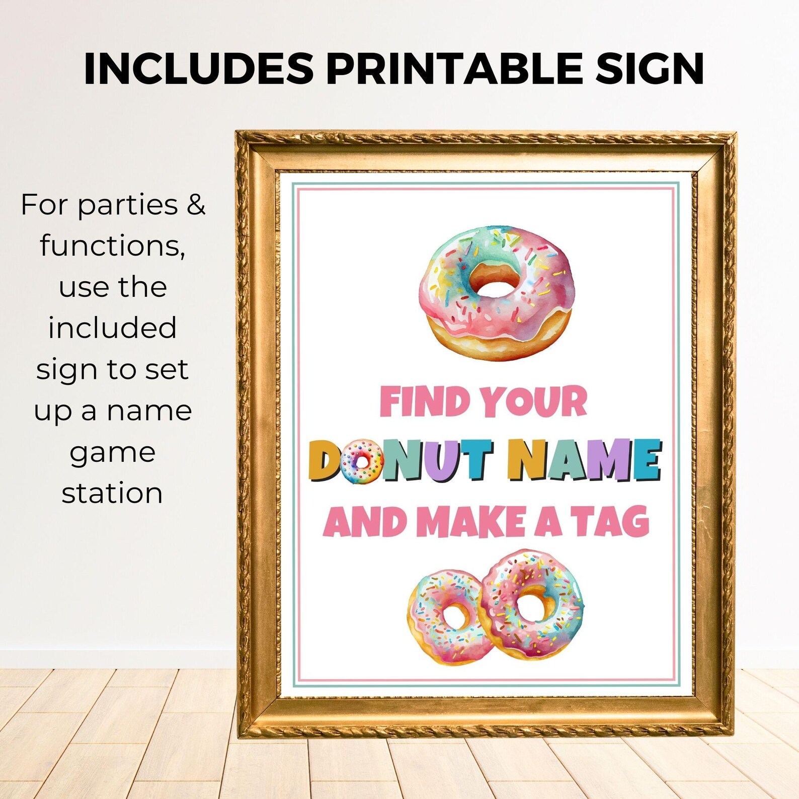 What's Your Donut Name Party Game Printable Donut Party Game Donut Name ...