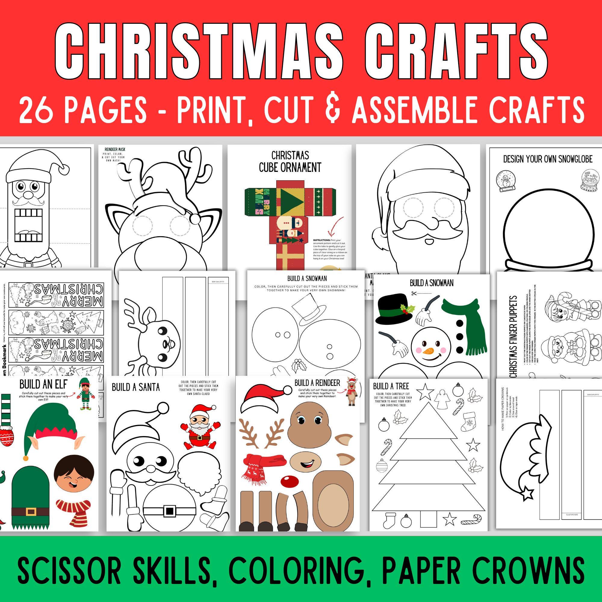 Christmas Craft Bundle Printable Christmas Activity Sheets Printable ...