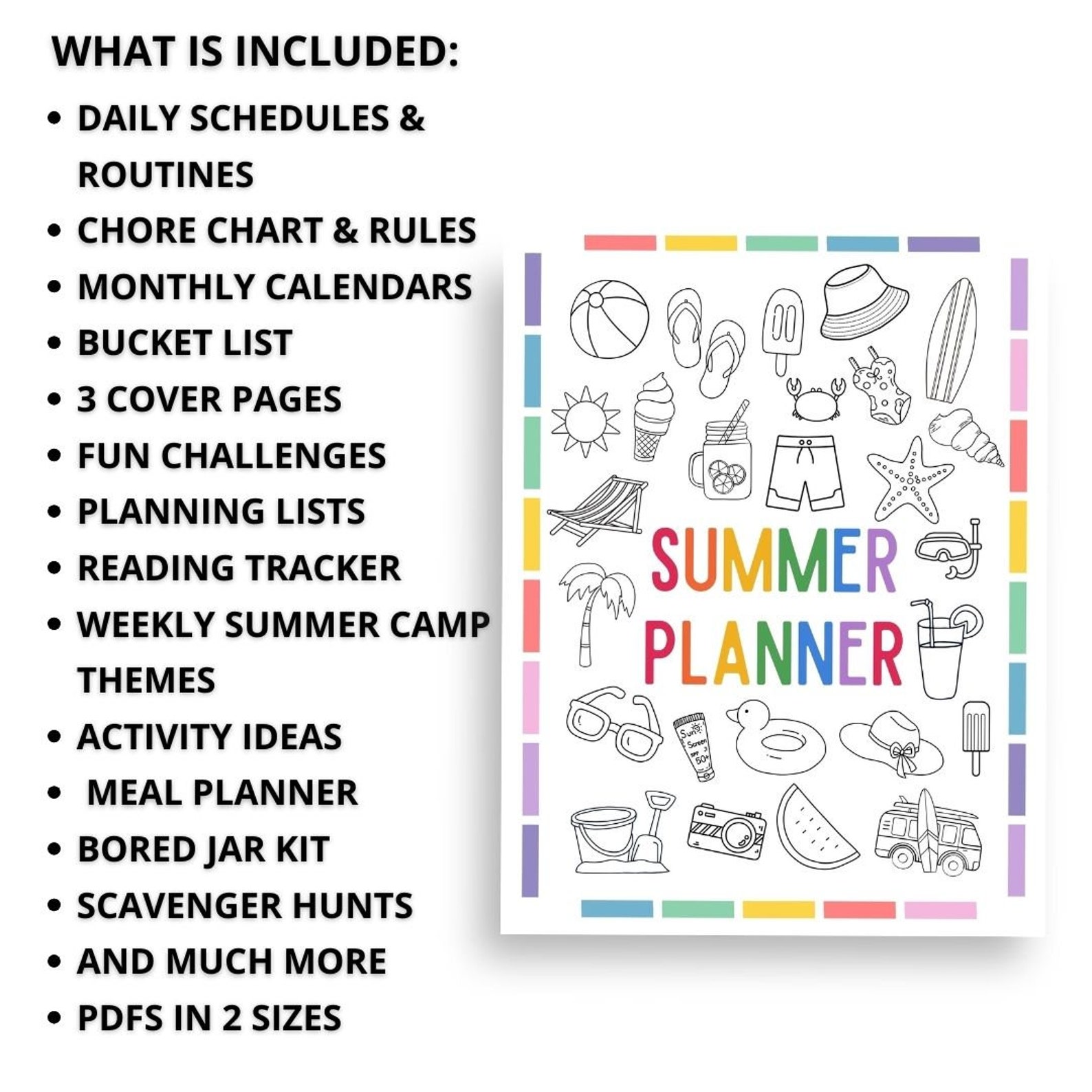 Summer Planner 2025 Printable Summer Camp at Home Summer Schedule for ...
