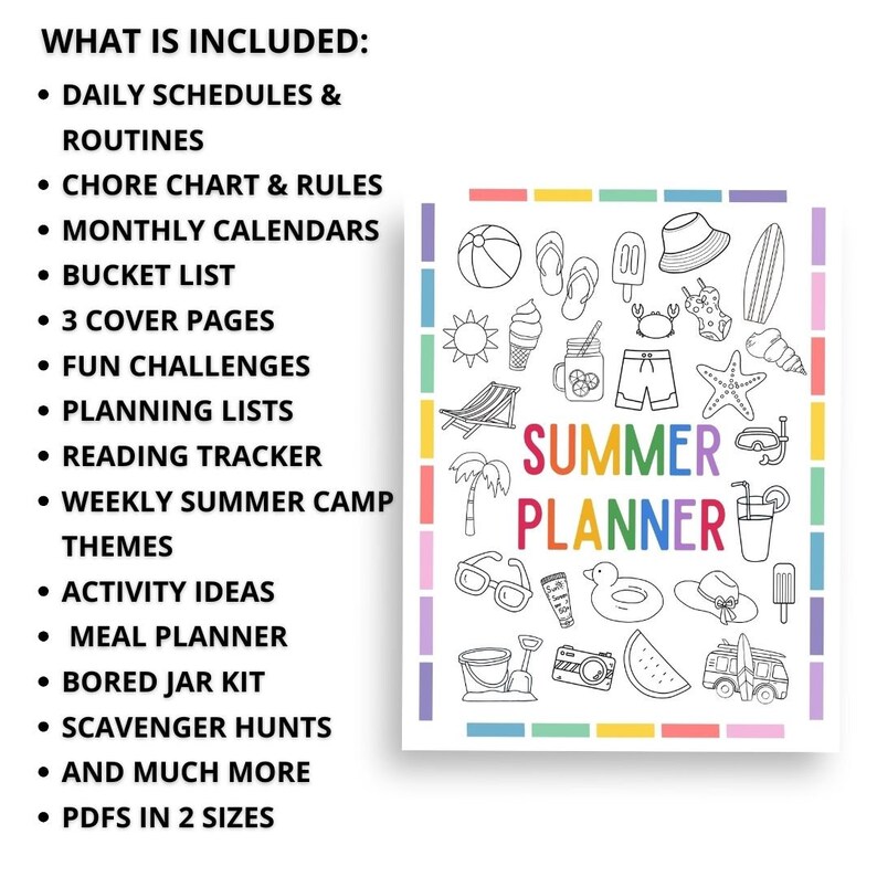 Summer Planner 2025 Printable Summer Camp at Home Summer Schedule for ...