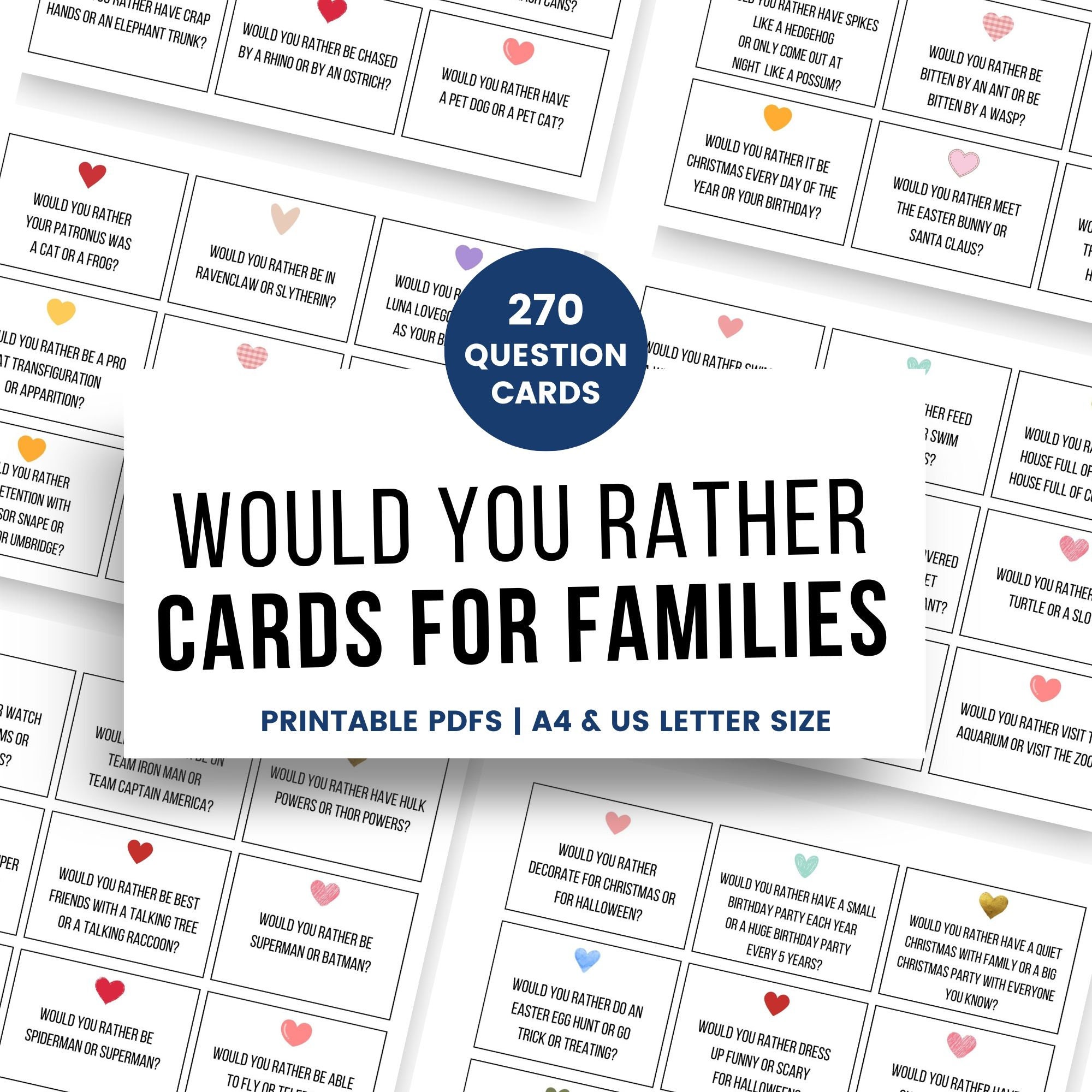 Would You Rather Questions, Family Question Cards, Would You Rather ...