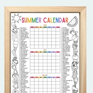 Printable Summer Calendar 2025 Summer Activities Calendar Summer ...