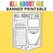 All About Me Banner First Day of School Printable Back to School ...