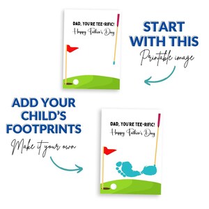 Father's Day Handprint Art Printable Father's Day Golf Card for Dad ...