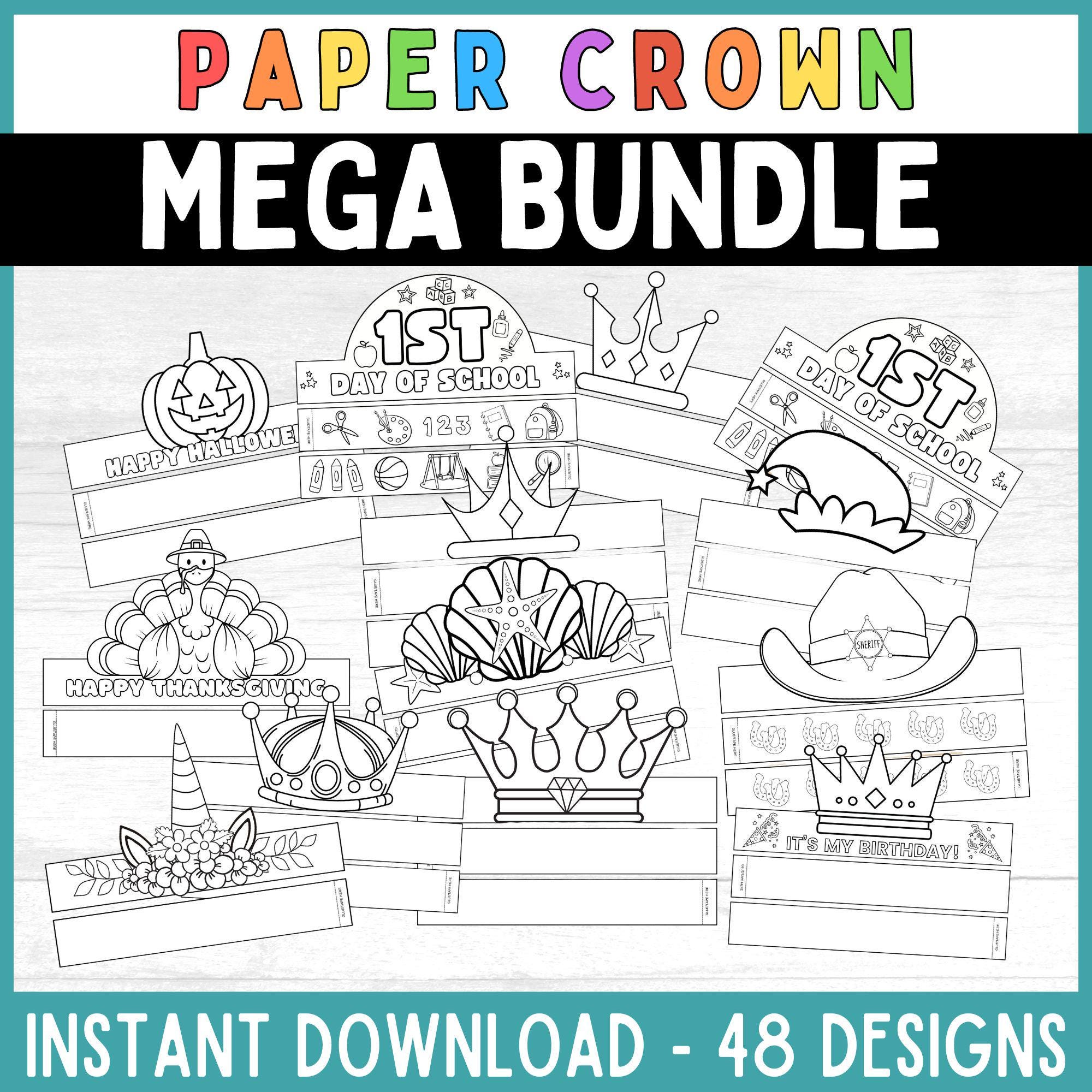 Birthday Paper Crown Printable Birthday Crowns Birthday Headband ...