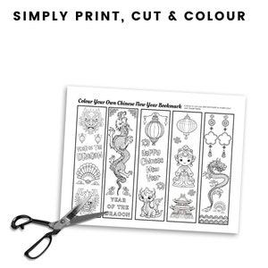 Chinese New Year Coloring Bookmarks Printable Year of the Dragon ...