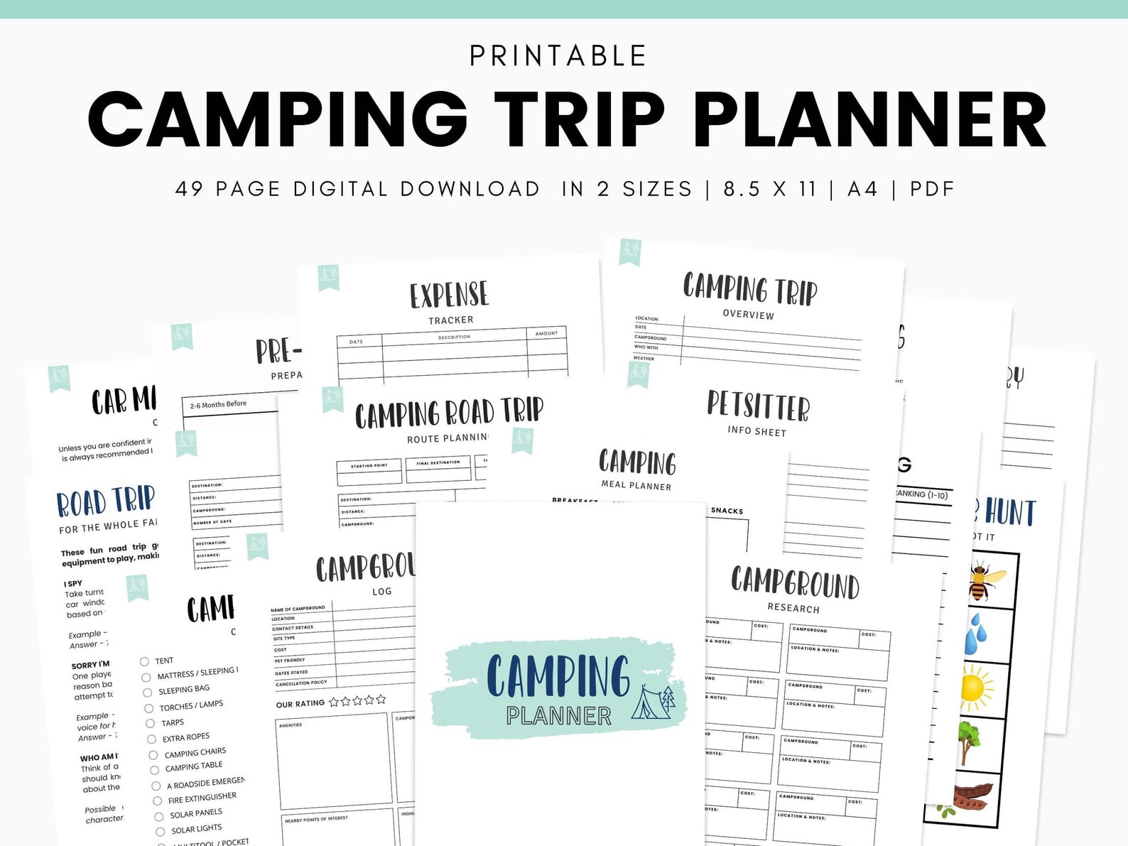 Camping Trip Planner / Printable Camping Planner / RV Planner | Etsy