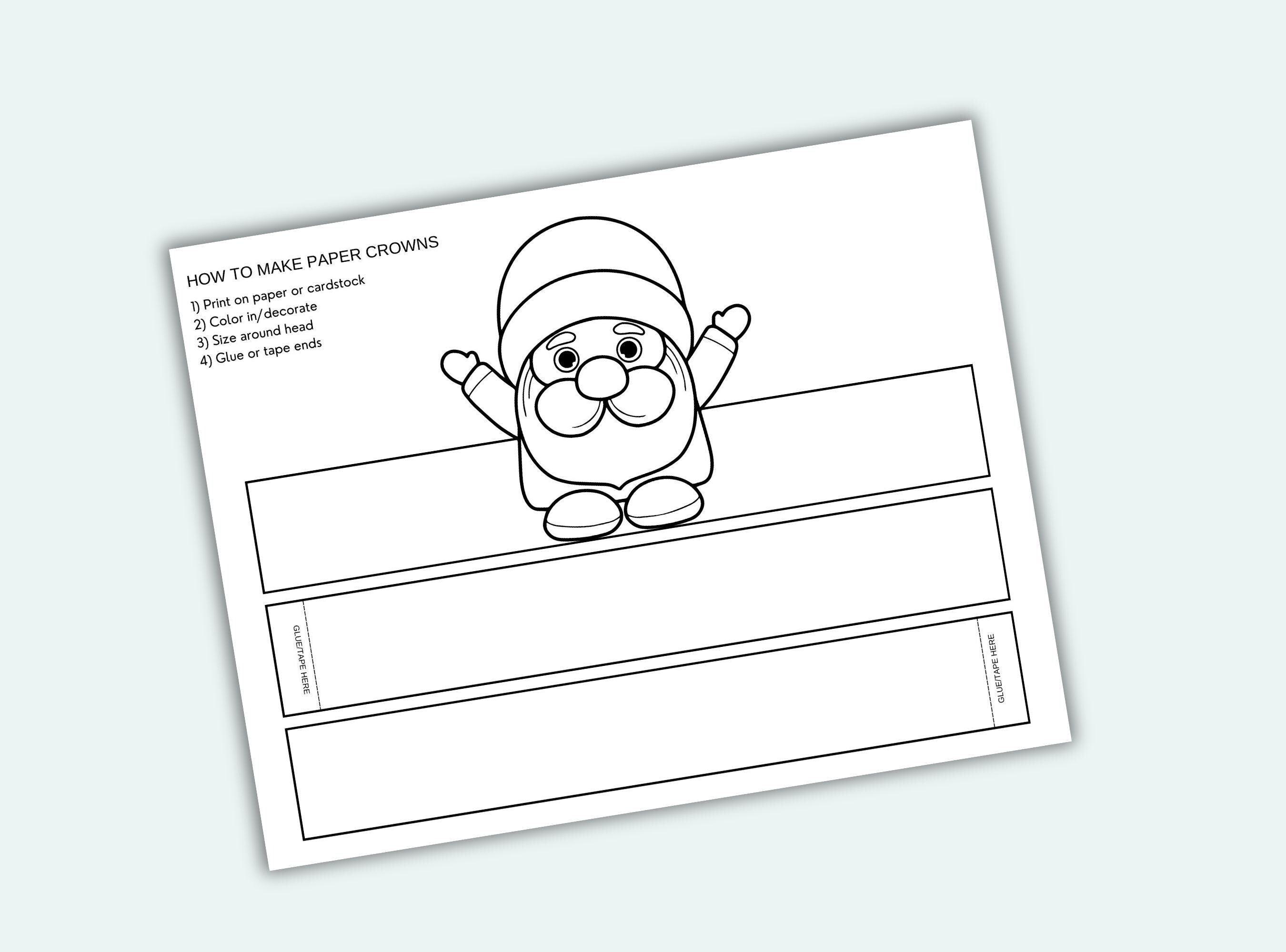 Christmas Paper Crown Printable Christmas Paper Crowns Christmas ...