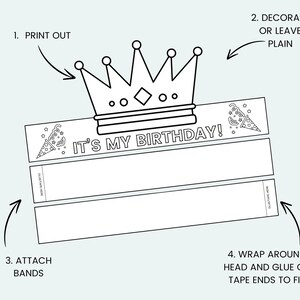 Paper Crown Bundle Printable Paper Crowns Printable Headbands Coloring ...