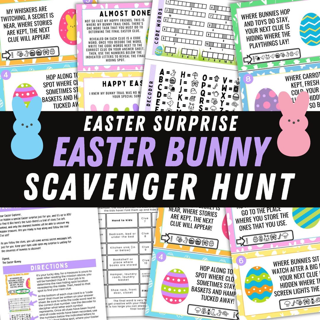 Easter Scavenger Hunt Printable Easter Bunny Scavenger Hunt for Kids ...