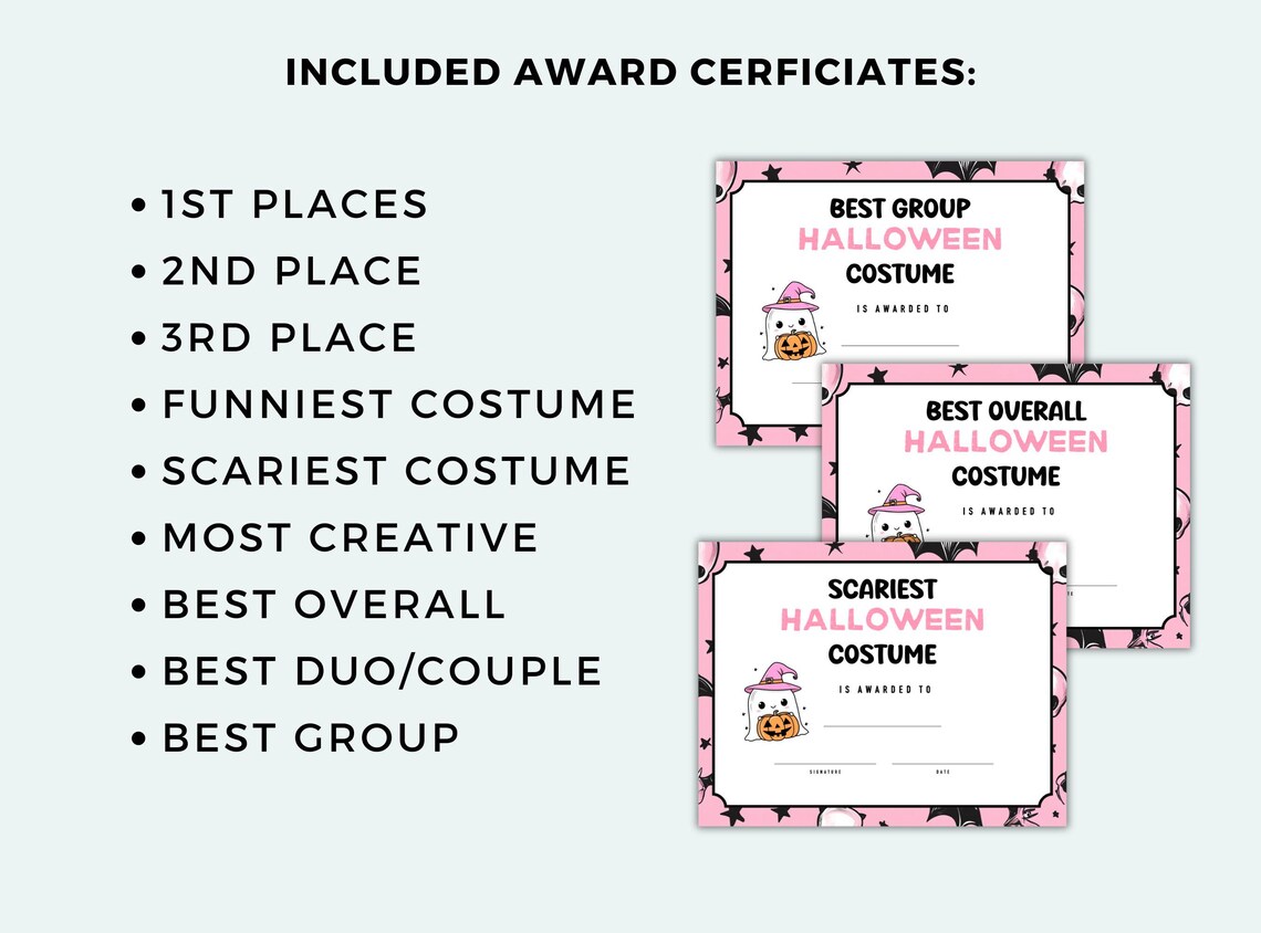 Halloween Costume Contest Kit Printable Halloween Costume Voting Card ...