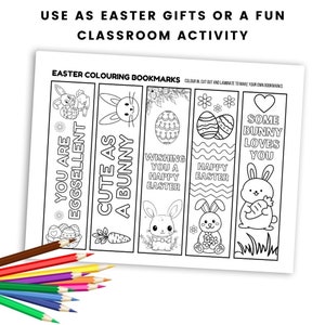 Easter Coloring Bookmarks Printable Easter Bookmarks for Kids Easter ...