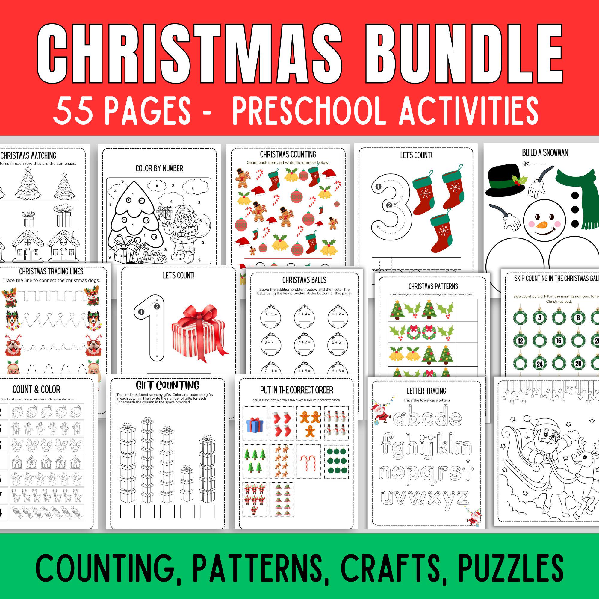 Christmas Preschool Activity Bundle Printable Christmas Activities ...