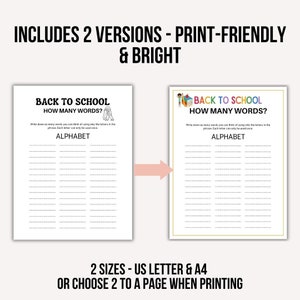 Back to School Alphabet Game First Day of School Activity Printable ...