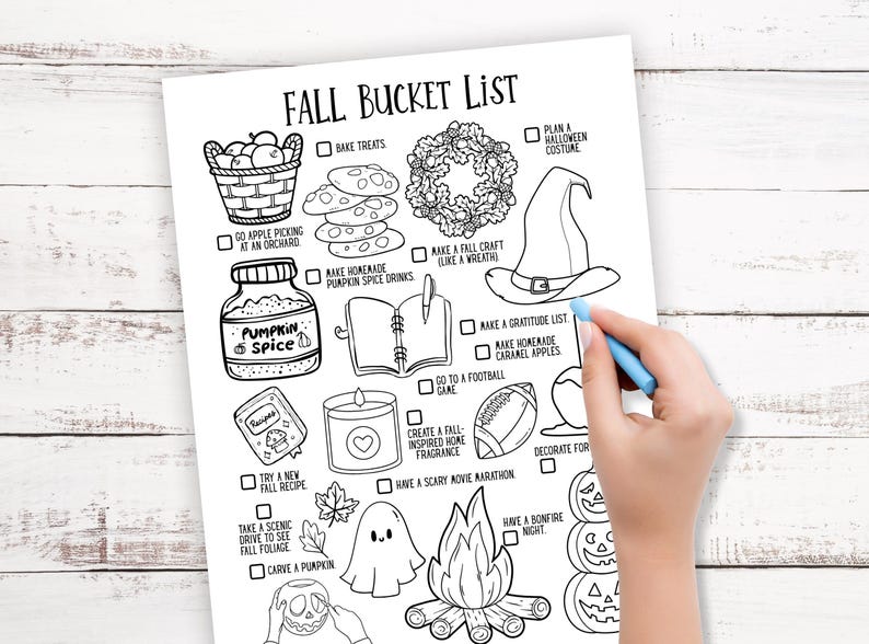 Bucket List Bundle Printable to Do List Planner Pages Seasonal Bucket ...