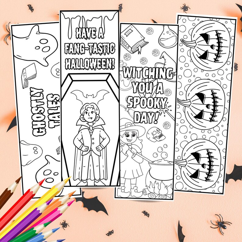 Halloween Bookmarks Printable Coloring Bookmarks for Kids Printable ...
