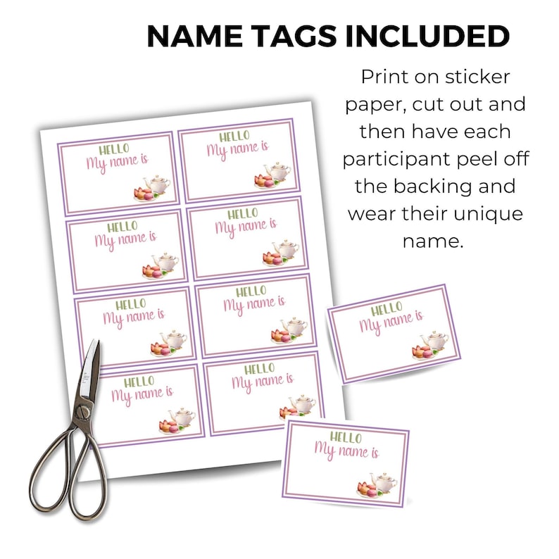 What's Your Tea Party Name Party Game Printable Tea Party Game Tea ...