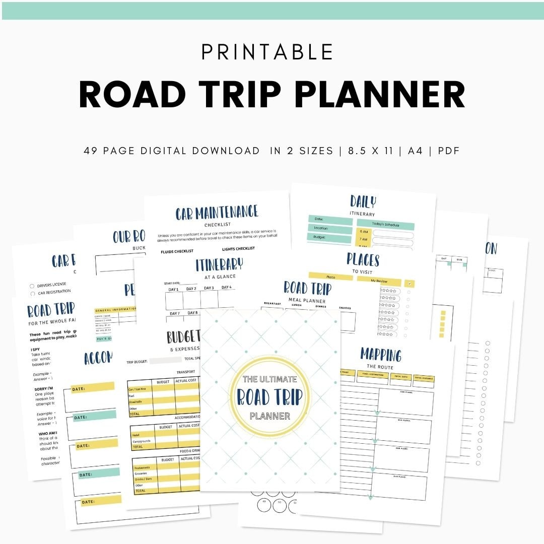 Printable Road Trip Planner Travel Planner RV Planner Road Trip ...