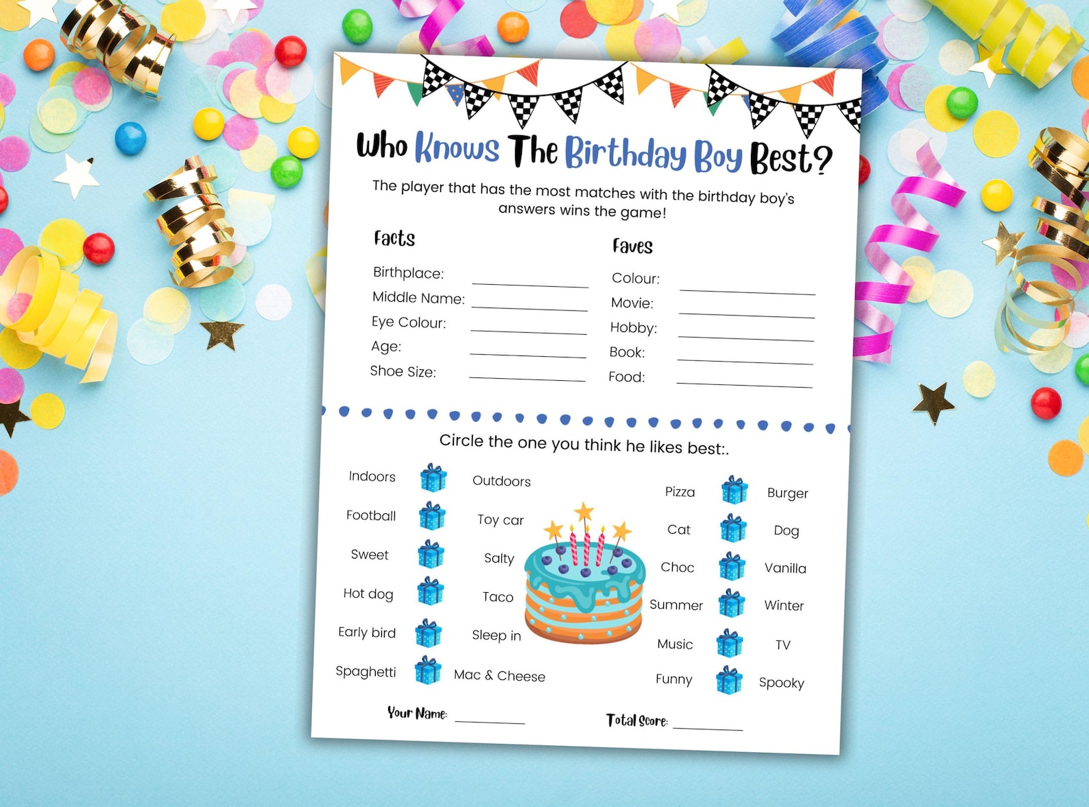 Who Knows the Birthday Boy Best Party Game Printable Party Games for ...