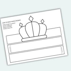 Princess Paper Crown Printable Prince Crown Printable Crown Headband ...