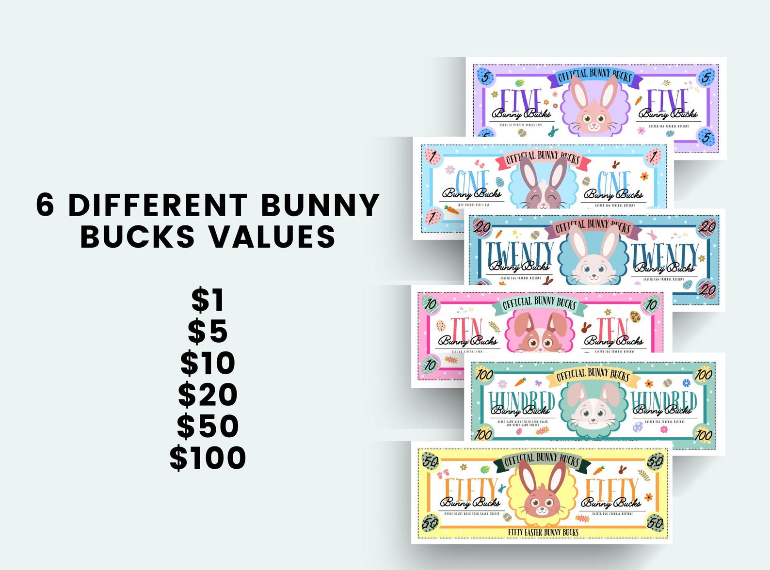 Easter Bunny Bucks Printable Bunny Bucks Easter Basket Filler Easter ...