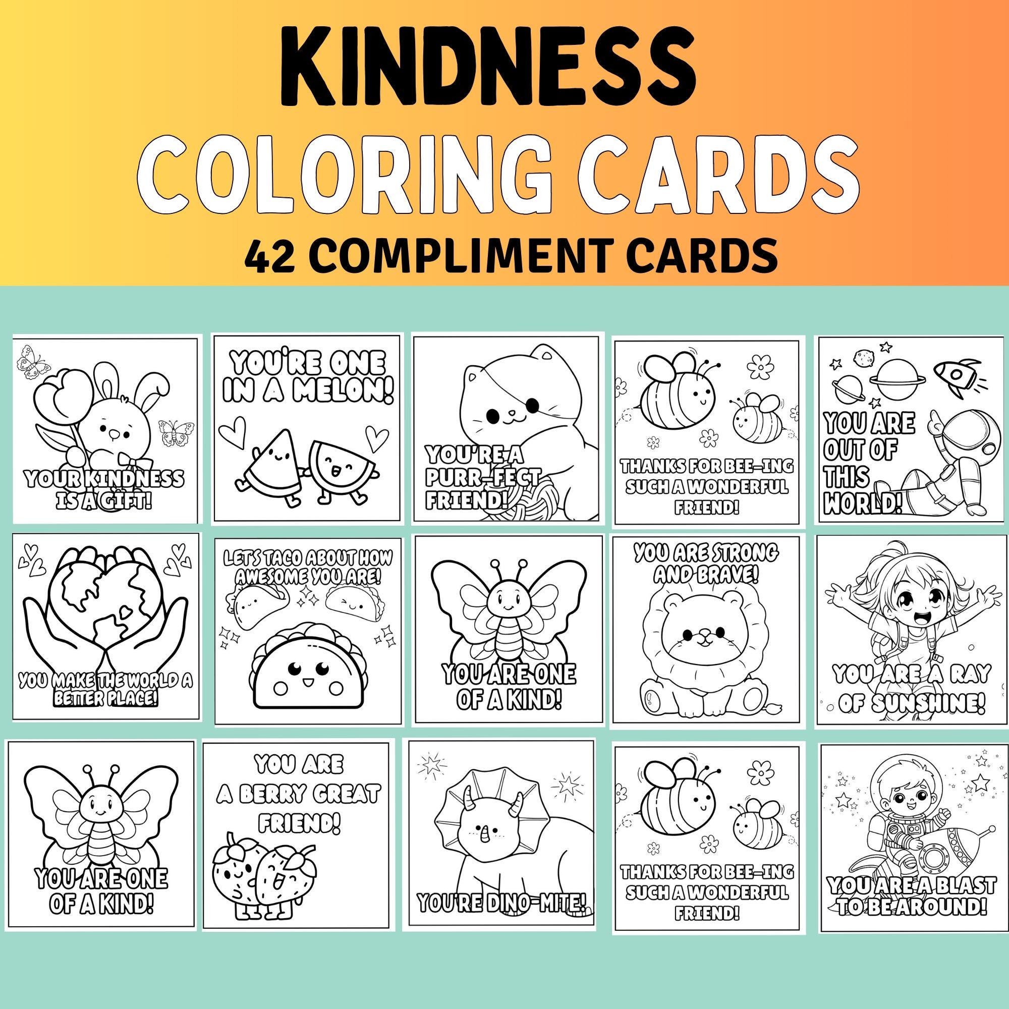 Kindness Cards for Kids Printable Compliment Cards Positivity Cards ...